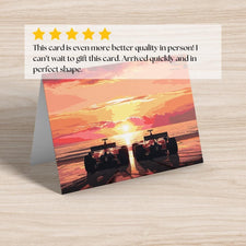 Sunset Finish Line Greeting Card | FormulaFanatics